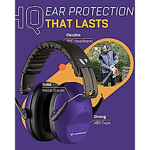 Vanderfields Hearing Protection Headphones 20dB Noise Reduction, Noise Cancelling Ear Muffs for Adults-Passive Ear Protection for Shooting Range, Fireworks, Construction, Lawn Mowing Safety Ear Muffs
