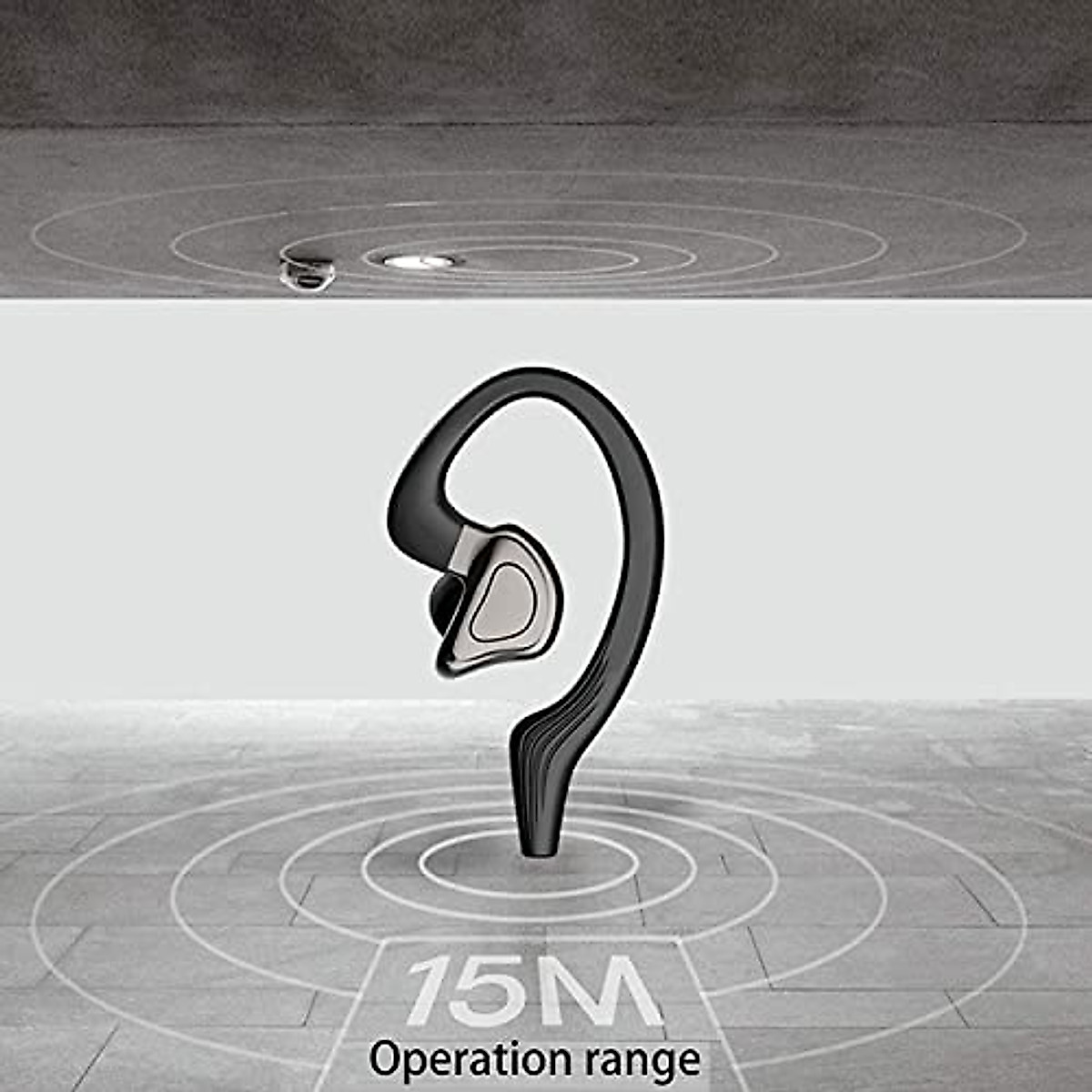 XIXIDIAN Wireless Earbud,Ear-Hook Headphones, Stereo Noise Cancelling Lightweight Sweatproof,Designed for Running and Sport Workouts