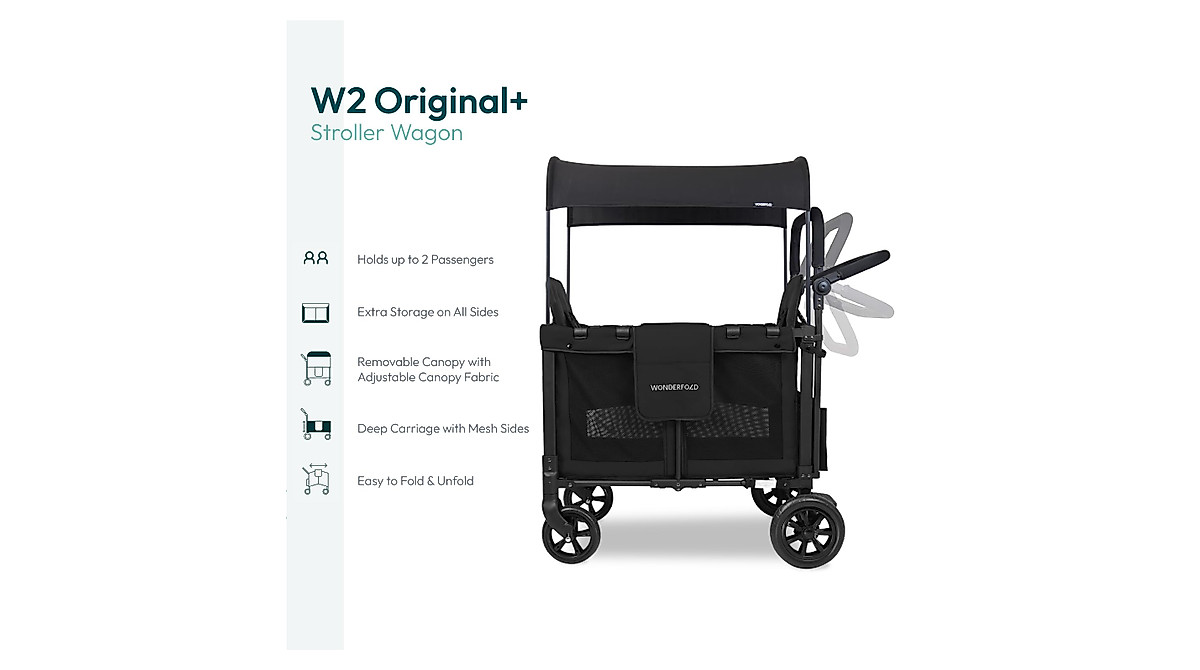 WONDERFOLD W2 Double Stroller Wagon for Kids - Collapsible & All-Terrain