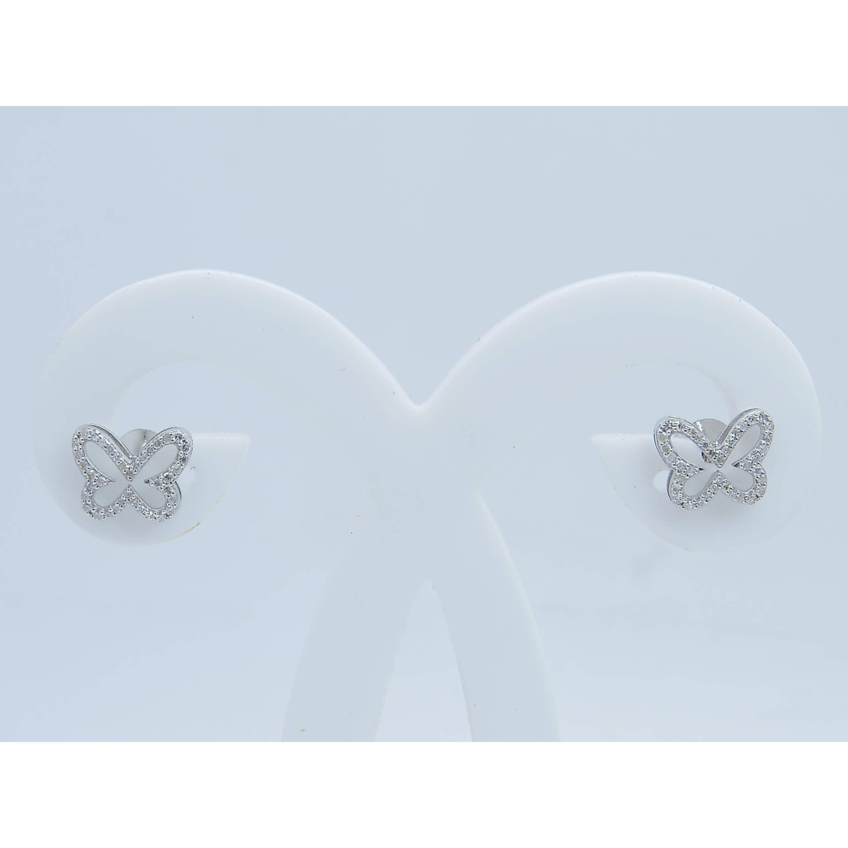 Dazzlingrock Collection 0.45 Carat (ctw) Round White Diamond Ladies Butterfly Stud Earrings 1/2 CT, Sterling Silver