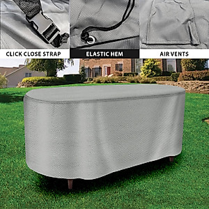 Patio Large Waterproof Oval Table Cover - Outdoor Patio Table Washable - Heavy Duty Furniture 84X42X28 Inch Oval Table Cover