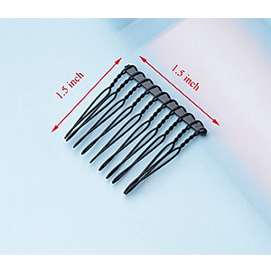 Ruwado 6 Pcs Metal Hair Combs 10 Teeth 20 Teeth Wire Twist Veil Hair Side Combs Pin Clips for DIY Jewelry Making Wedding Bridal Party Décor Accessories for Women Girls Hairstyle