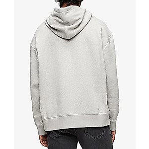 Calvin Klein Men's Relaxed Fit Monogram Logo Fleece Hoodie, Heroic Grey Heather, XX-Large