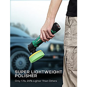 KIMO Cordless Car Buffer Polisher Kit w/1 Hour Fast Charger, 5 Variable Speeds, 4-INCH Small Buffer Polisher for Car Detailing, 6 Accessories for Car Waxing/Scratch Removing/Home Appliance Polishing