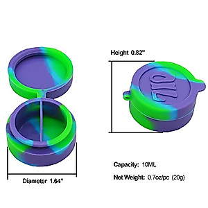 vitakiwi 10ml Wax Silicone Containers Multi Compartment Concentrate Non-stick Oil Jar For Wax (10)