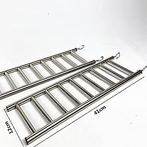 Dorakitten Parrot Ladder Stainless Steel - Metal Bird Climbing Exercise Toy Nonskid Rustproof Portable Bird Cage Ladder Cockatiel Stand Ladder