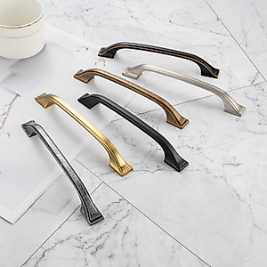 KOOFIZO Square Foot Craftsman Cabinet Bow Pull - Black Furniture Handle, 3 Inch/76mm Screw Spacing, 10-Pack for Kitchen Cupboard Door, Bedroom Dresser Drawer, Bathroom Wardrobe Hardware