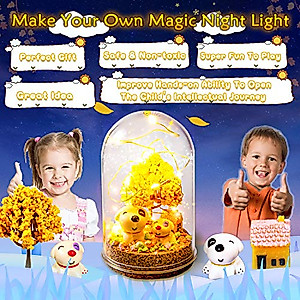 HeyKiddo Make Your Own Magic Night Light - Fairy Lantern Craft Kit for Kids, Arts and Crafts Nightlight Project Novelty for Girl Age 4 5 6 7 8 9 Year Old, DIY Decorative lamp Set for Room Decor