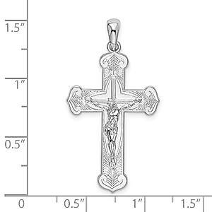 Diamond2Deal 925 Sterling Silver Budded Crucifix Pendant
