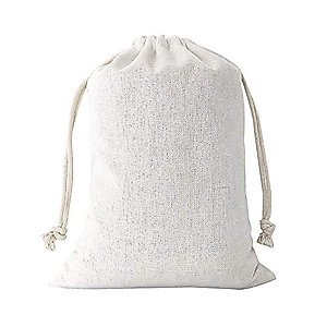SumDirect 20Pcs Cotton Muslin Bags,White Small Lightweight Gift Bags Breathable Pouches with Drawstring Reusable Packing Storage Bags for Wedding, Party, Birthday (6x8inch)