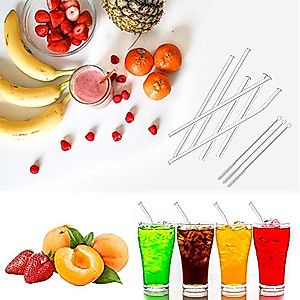 AOTWAN 20 Pack Glass Straws Drinking Reusable,Size 8.5''x10MM and 6''x10MM,Glass Straws Shatter Resistant Including 12 Straight and 4 Bent with 4 Brushes, Reusable Glass Straws for Cocktail,Juice
