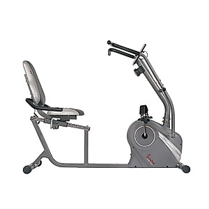Sunny Health & Fitness Cross Trainer Magnetic Recumbent Bike with Arm Exercisers - SF-RB4936, Silver