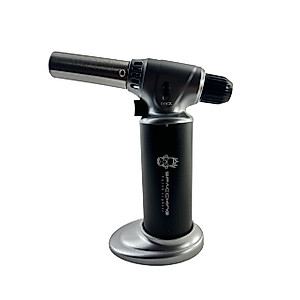 Space King Tall Wind-Proof Torch Lighter - Adjustable Flame - Child-Lock - Perfect for Camping, Kitchen, Backyard, Travel, Beach, BBQ, Mountain, Outdoors, Travel, Garage, and More. (Gray)