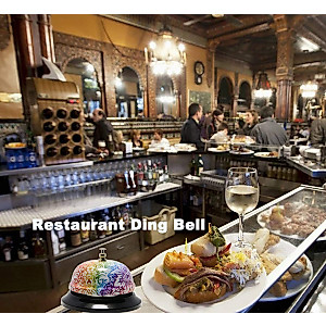 WEKOIL Call Bell Floral Desk Service Bell Customer Ding Bell for Restaurant Hotel Room Kitchen Party Office Elderly Teachers Student Large Flower Bell,3.35 inch