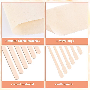 Maitys Hair Removal Kit: 250 Pieces Muslin Waxing Strips and Sticks for Body and Facial Hair Women Men