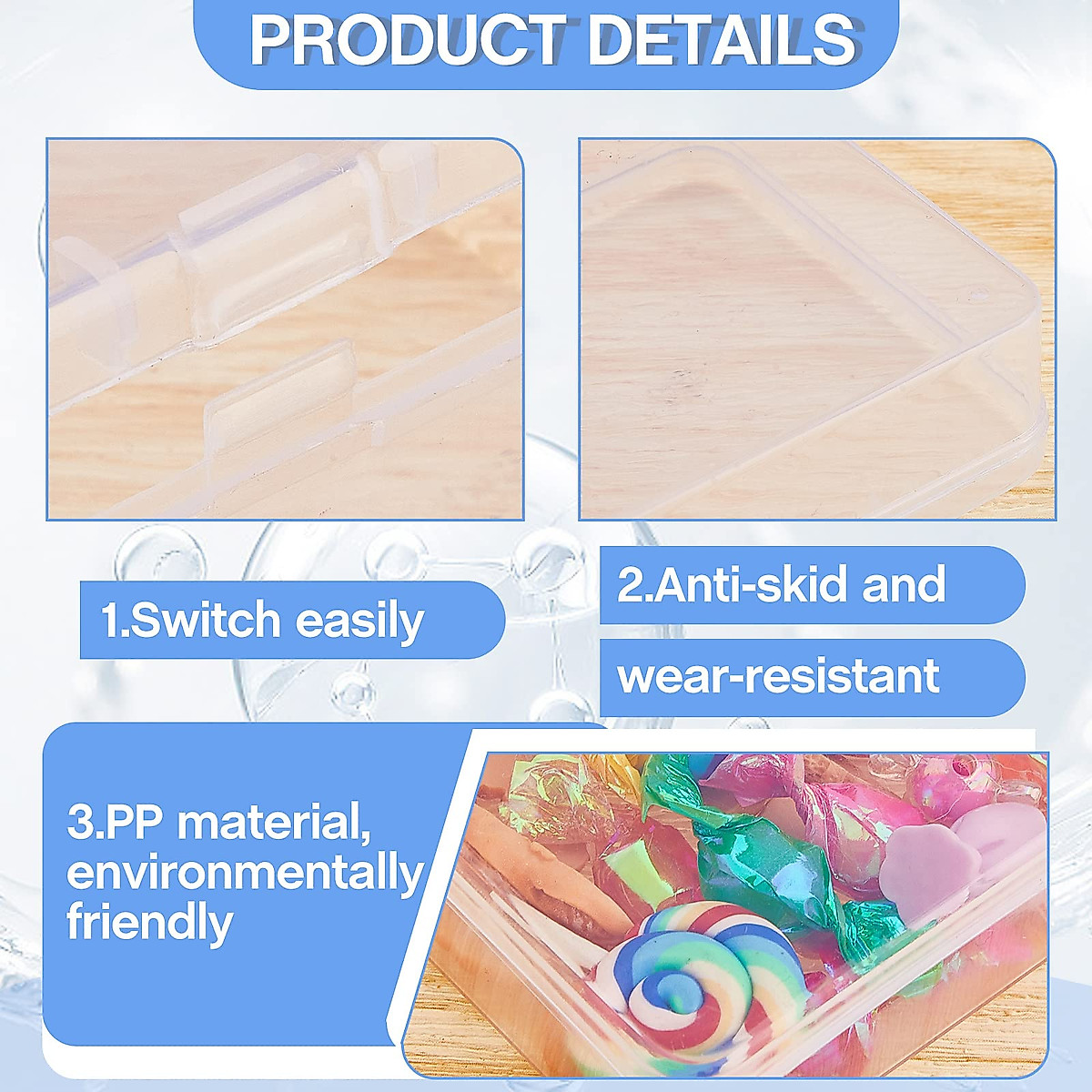 20 Pcs Clear Board Game Tokens Storage Containers Trays, Board Game Storage Containers, Assorted Sizes Storage Boxes Game Components, Plastic Storage Containers with Lids Game Pieces, Dice, Tokens