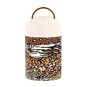 CUPADA Animal Skin Print Food Jar for Hot and Cold, Leopard Insulated Food Jars Vacuum 17OZ with Folding Spoon for Work Trip Picnic Camping