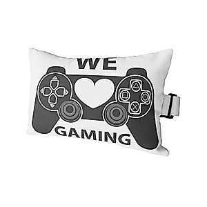 Outdoor Pillows Covers with Inserts WE GAMING Gray Gamepad Continuous Joystick Waterproof Recliner Pillow with Adjustable Strap Throw Pillows for Patio Furniture Pool Lounge Chair, 11x16 inch, 1PCS