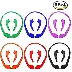 SENHAI 6 Pack Anti-Slip Silicone Glasses Straps with 6 Pairs Ear Grip Hooks, Soft Eyewear Retainer Eyeglasses Holder for Kids Adult Sports - Black, Red, Orange, Pink, Blue, Green