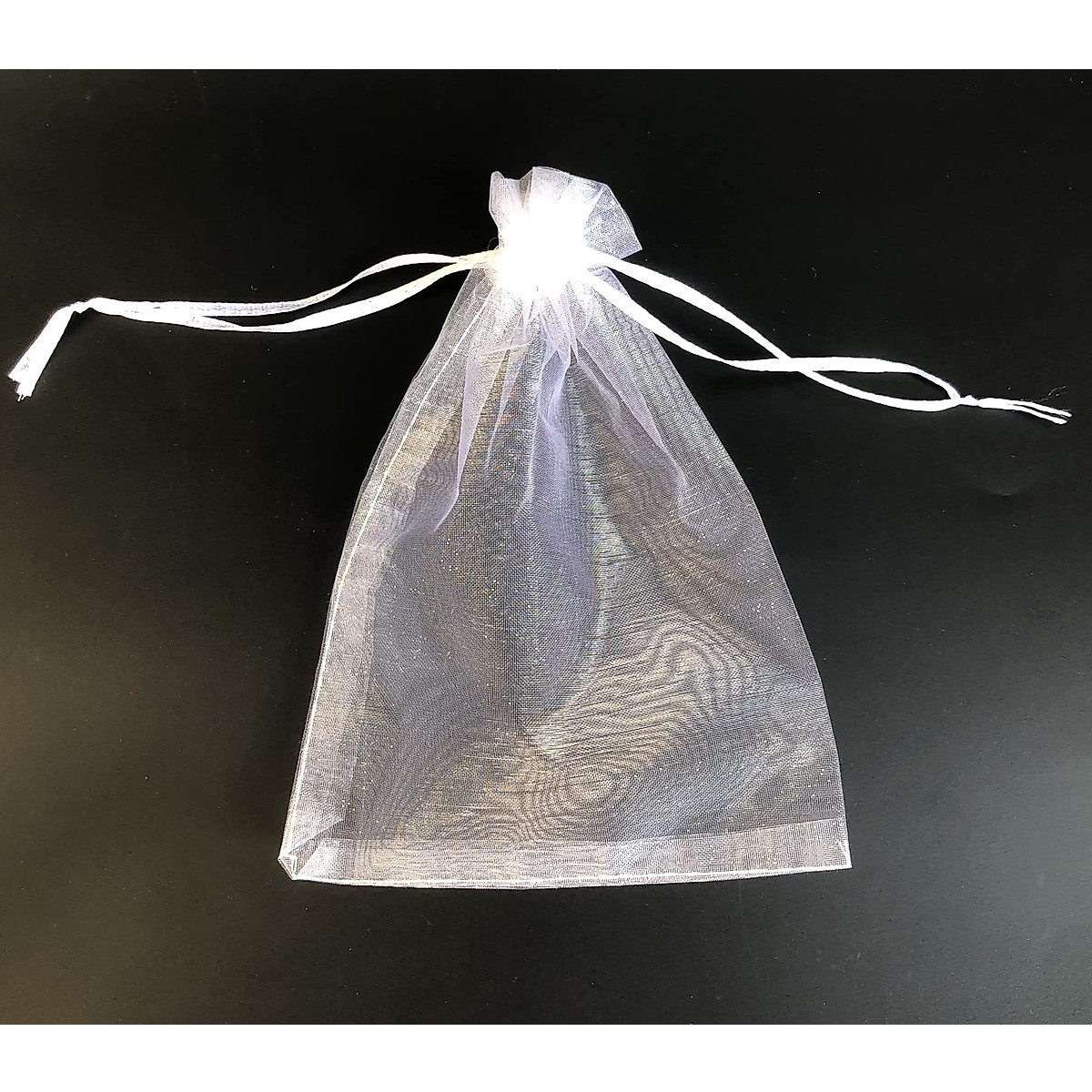 100 Pieces of 8X12Inches White Large Sheer Organza Bags Party Gift Wedding with Drawstrings Sachet Festivals Makeup Bags
