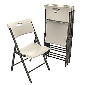 Lifetime Commercial Folding Chair, 20.1" D x 18.5" W x 33.2" H, Plastic, Almond