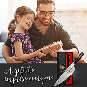 Funistree Gifts for Dad Men, Dads Gifts for Dad, Dad Birthday Gift from Daughter Son Kids, 8 inch Pro German 1.4116 Chef Knife, Christmas Kitchen Knife Gift Set for Best Dad Father