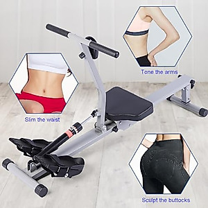 J Bryant Rowing Machine, 12 Levels of Resistance Adjustment Hydraulic Rowing Machine Home Compact Fitness Equipment, 300LBS Loading Capacity