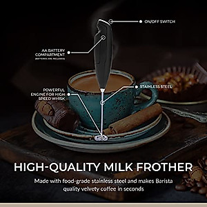 Chefwave | Powerful electric milk frother | Milk frother handheld drink mixer and matcha whisk | BATTERIES INCLUDED!drink mixer handheld | Hand frother, electric stirrer coffee mixer wand
