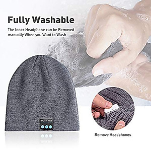 Beanie Bluetooth Hat and Gloves Set for Men Women - Winter Wireless Headphone Beanie & Touchscreen Glove - Knit Running Music Hats, Unique Teen Gifts for Boys Girls, Christmas Presents