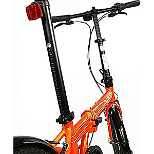 ZiZZO Via 20” Folding Bike-Lightweight Aluminum Frame Genuine Shimano 7-Speed 26lb (Metallic Orange)