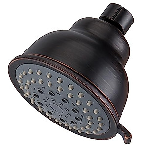 Voolan High Pressure Shower Head - 5 Function Rain Shower Head - Comfortable Shower Experience Even at Low Water Flow - Oil-Rubbed Bronze