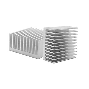 LuoQiuFa Aluminum Heatsink Cooler Radiator Cooling 40mm x 40mm x20mm Heat Sink Module Cooler Silver Tone (Pack of 2)
