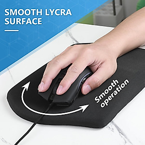 KXRORS Ergonomic Mouse Pad with Wrist Support - Comfortable Soft Entire Memory Foam Mousepad for Wrist Rest Pain Relief,Thick Mouse Pad with Non-Slip PU Gel Base for Office & Home(13 x 8 Inch Black)