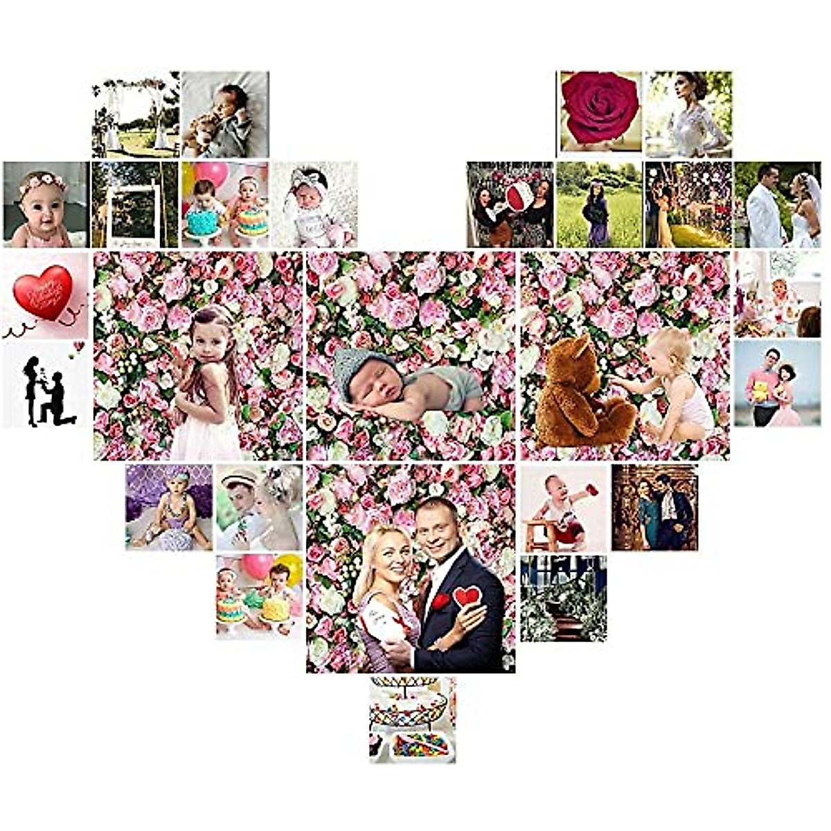 Art Studio 9x6FT Flower Photo Background Pink Rose Photography Backdrop for Pictures Newborn Bridal Shower Birthday Party Banner Decor Supplies Vinyl Photo Studio Props