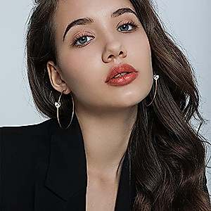 InzheG Gold Hoop Earrings 14K Gold Plated Stainless Steel Hoop Earrings With 925 Silver Needle Elegant Tube Hoop Earrings for Women