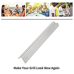 Zemibi Heat Plate for Brinkmann 810-6680-S, Stainless Steel Replacement Parts BBQ Heat Shield Tent 810-6680S, 6 Pakc Flavorizer Bars, 15 1/16" x 2 5/16"