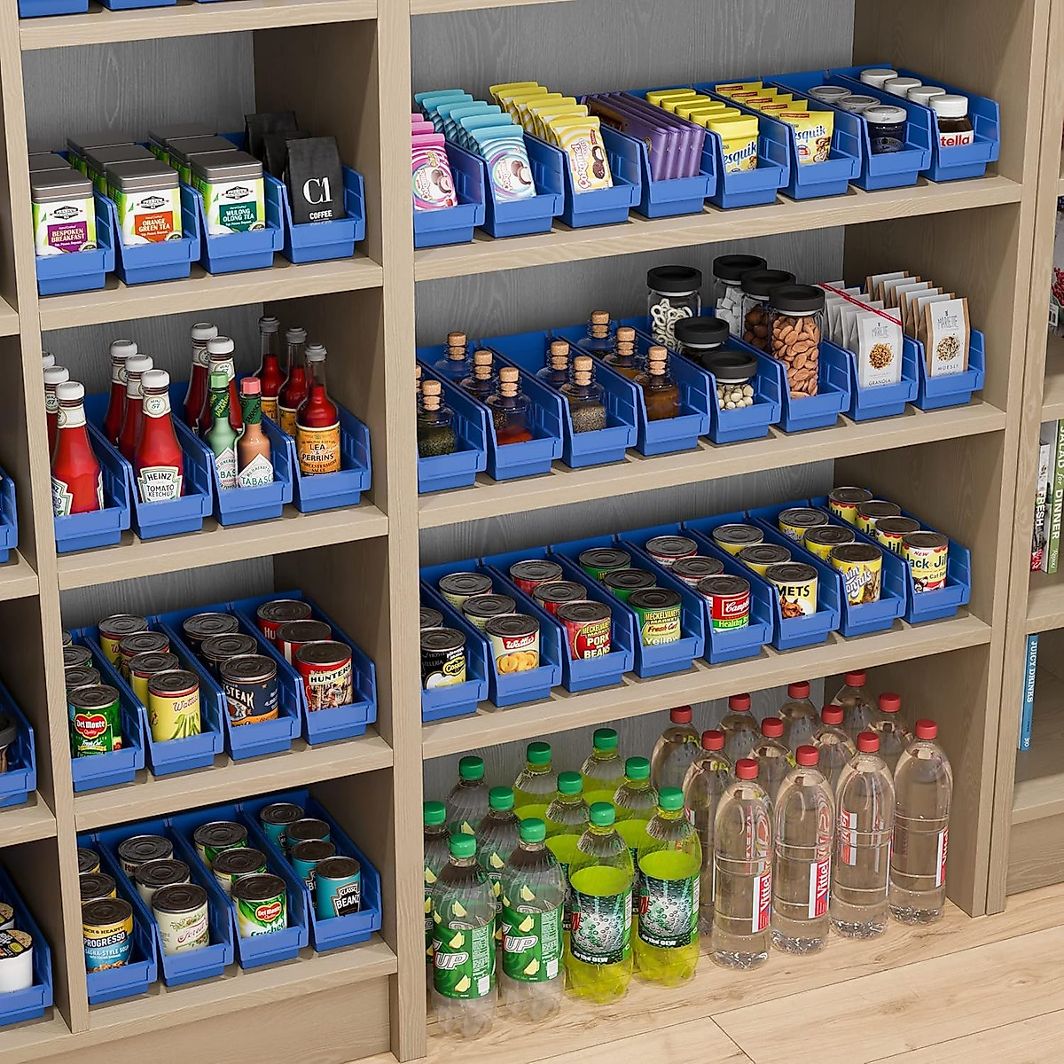 Akro-Mils 30120 Plastic Nesting Shelf Bin Box, (12-Inch x 4-Inch x 4-Inch), Blue, (24-Pack)