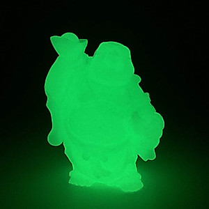 Seyee-bro Glowing Money Maitreya Laughing Buddha Statue Sculpture Garden Home Decoration Man-Made Jade Stone Ornaments Buddha Figurines