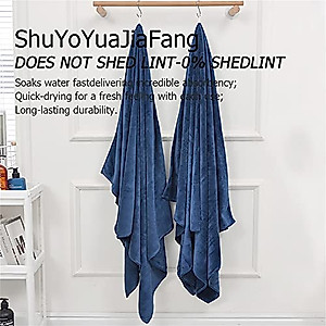 Premium Oversize Bath Towel 4 pieces Set-Quick Drying-Microfiber Coral Velvet Highly Absorbent Towels-Multipurpose Use as Bath Fitness,Bathroom,Shower,Sports,Yoga Towel(30x60inch, Blue)