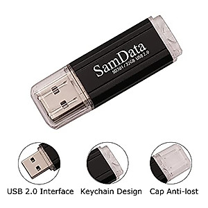 SamData 2 Pack 32GB USB 2.0 Flash Drive Thumb Drive Memory Stick Pen Drives Jump Drive for Data Storage (2Pack Black)