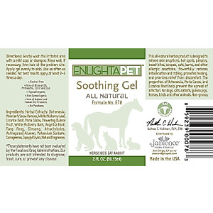 JADIENCE Dog, Horse & Cat Skin Soothing Gel: Homeopathic Treatment for Hotspots, Rashes & Sores | All Natural Pet Wound & Lesion Care | Provides Relief for Itching, Discomfort & Pain | EnlightAPet