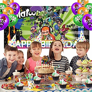 Splatoon Party Supplies Decorations Birthday Plates Cake Topper Backdrop Banner Decor