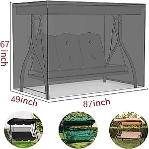 BFYCHYC 3 Seater Outdoor Patio Swing Cover A Frame Outdoor Swing Chair Cover Hammock Glider Cover Durable 420D Waterproof Dustproof Windproof UV Resistant All Weather Protector 87x67x49 Inch