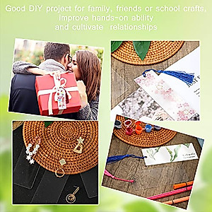 20 Pieces Blank Acrylic Bookmark Set Craft Clear Acrylic Blank Bookmark with 20 Pieces Mini Bookmark Tassel for DIY Projects and Present Tag (5 x 14 cm/ 2 x 5.5 Inch)
