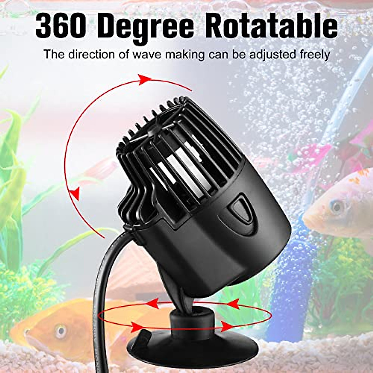 Zhengmy 4 Pcs 800 GPH Aquarium Circulation Pump with Magnetic Suction Base 360 Degree Rotating Wave Maker Submersible Powerhead Wavemaker for 20 - 100 Gal Freshwater Saltwater Fish Tank