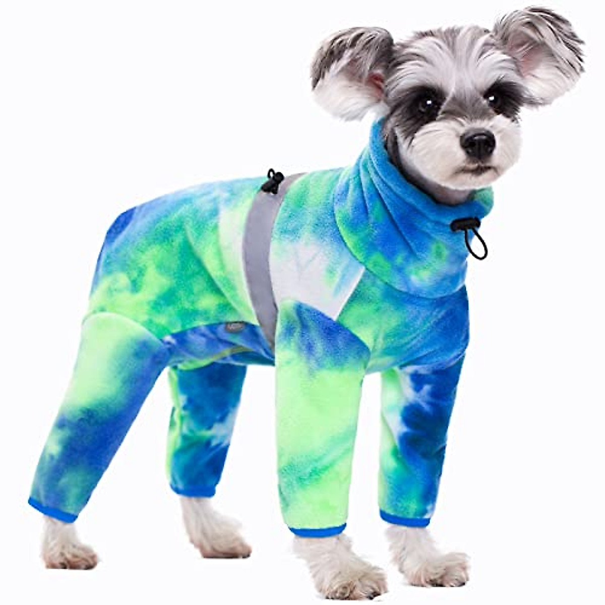 Dog Coats for Small Dogs, Polar Fleece Dog Pajamas Bodysuit for Small Medium Dogs, Dog Winter Jacket, Puppy Onesies Tie Dye Jumpsuits, Dog Full Body Vest, Dog Four-Legged Warm Clothes