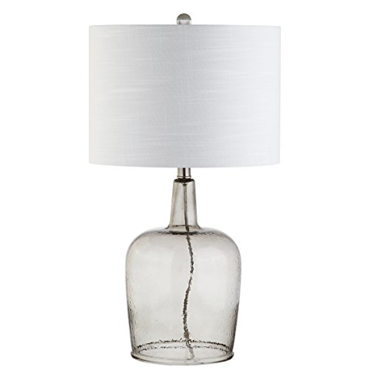 JONATHAN Y JYL4003A Augustine 26" Glass LED Table Lamp Modern Contemporary Bedside Desk Nightstand Lamp for Bedroom Living Room Office College Bookcase LED Bulb Included, Smoke Gray