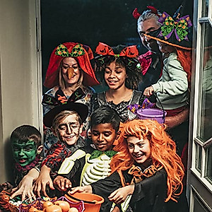 8 Rolls Halloween Ribbon Printed with Spotted Purple Spider Webs Pumpkin Bats Pumpkin Spider Webs, 80 Yards(8 Roll x 5 yd) * 2.5 inch Grosgrain Ribbon for Halloween Wreath DIY and Party Decor.