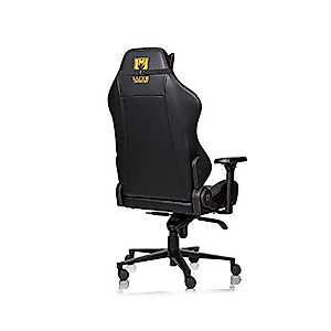 Luxe Ultra Max Gaming Chair and Desk Chair- Black Body with Black Side seat Panels and Gold Stitching