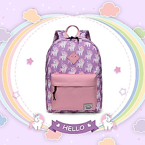 VASCHY Backpack for Little Girls, Preschool Backpacks for kindergarten with Chest Strap Pink Unicorn